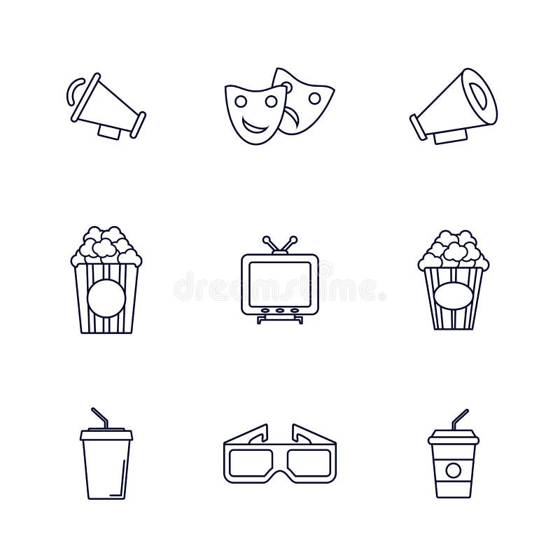 Set of Movie Icon Logo Vector Template Creative Movie Logo Concept Icon ...