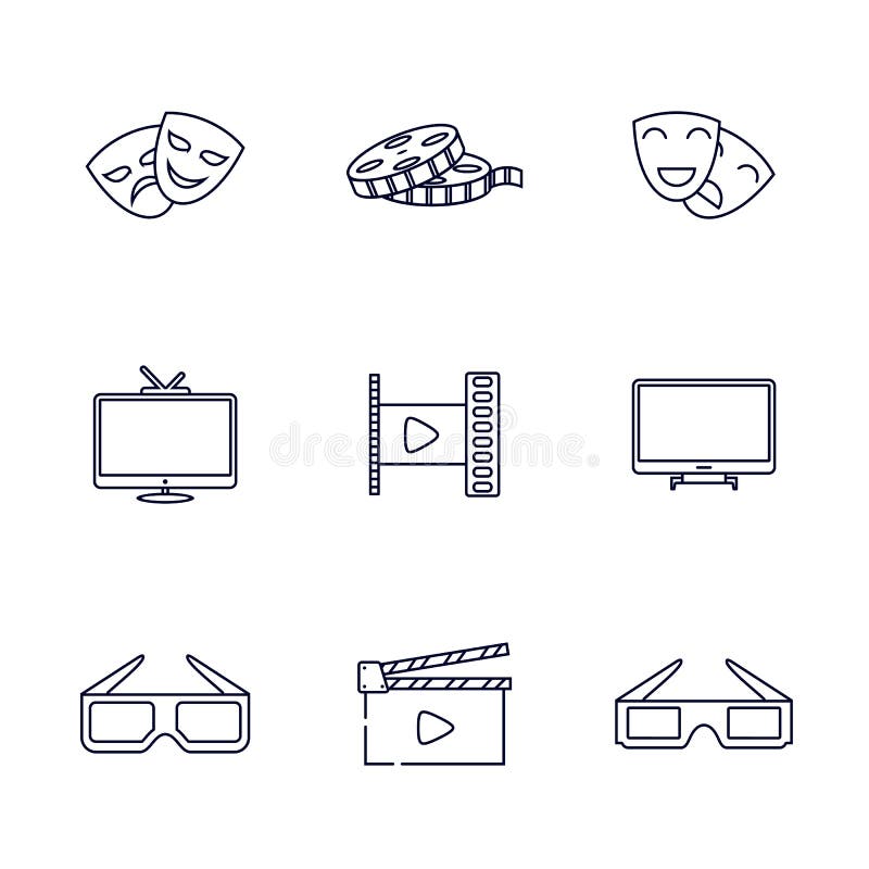 Set of Movie Icon Logo Vector Template Creative Movie Logo Concept Icon ...