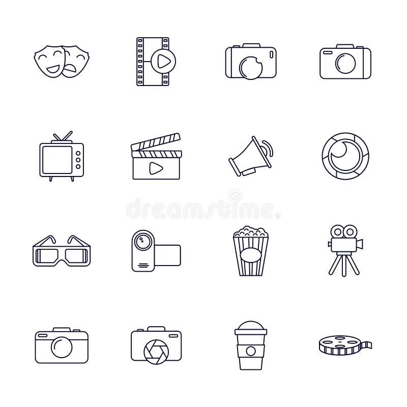 Set of Movie Icon Logo Vector Template Creative Movie Logo Concept Icon ...