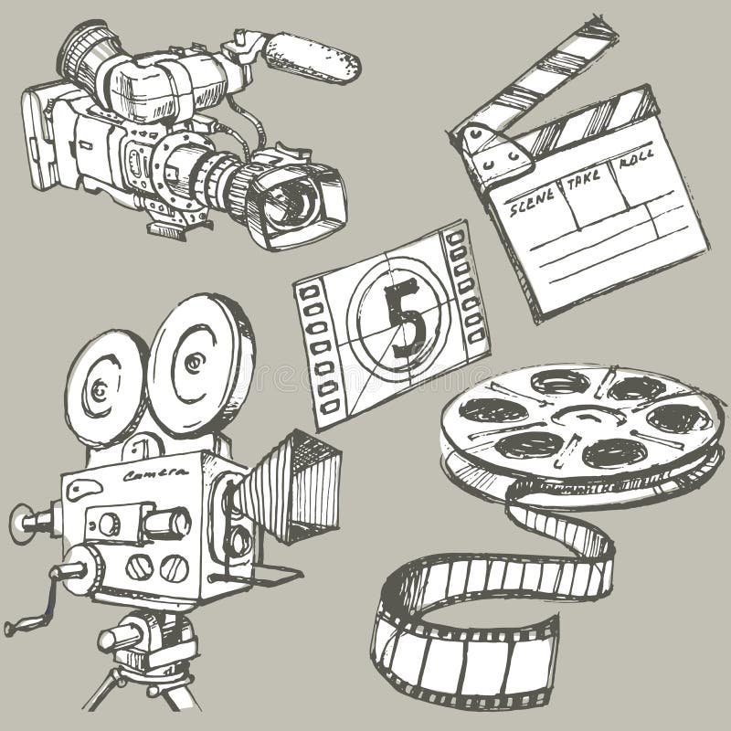 Set of movie make objects stock vector. Illustration of illustrator ...