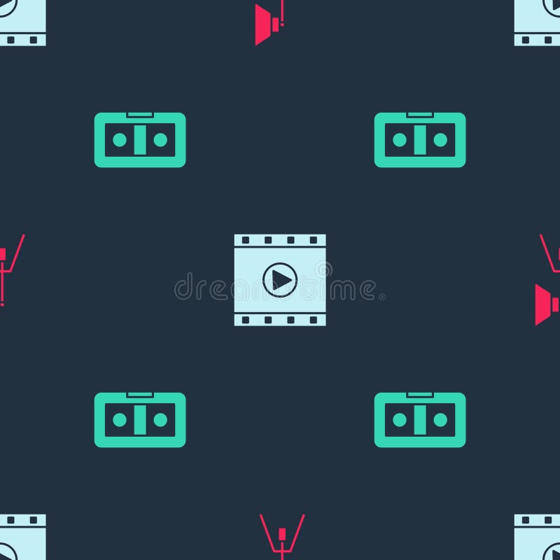 Set Movie Spotlight, Play Video and VHS Video Cassette Tape on Seamless ...
