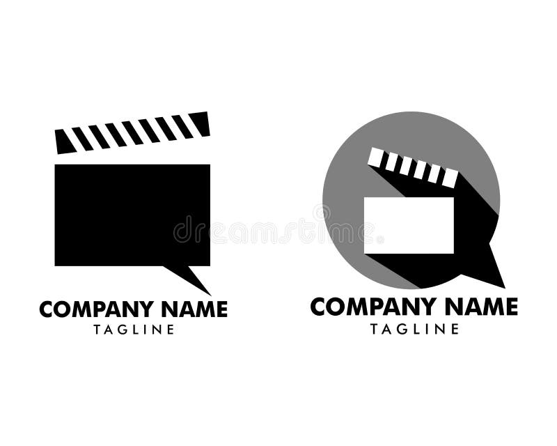 Movie Talk Logo Design, Speech Bubble Combined with Film Strip, Simple ...