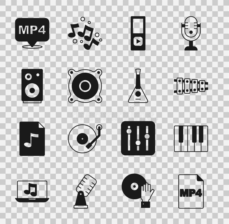 Set MP4 File Document, Music Synthesizer, Xylophone, Player, Stereo ... Set MP4 File Document, Music Synthesizer, Xylophone, Player, Stereo ...