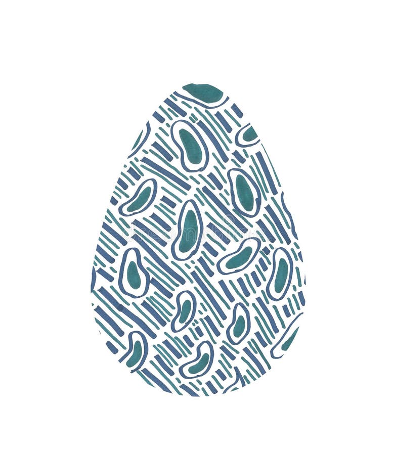 Set of Multi-colored Abstract Easter Eggs. Watercolor Decorative ...