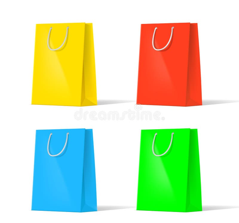 Set of multi-colored bags stock vector. Illustration of candid - 50893274