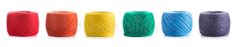 Rainbow Colour Sewing Threads on White Background Stock Image - Image ...