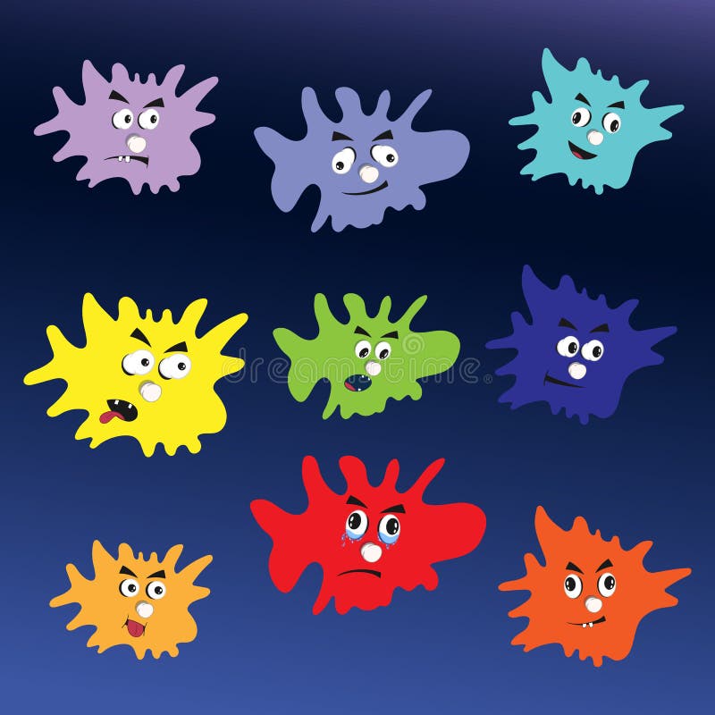 Set of Multi-colored Blots in the Form of Blots with a Different Mood ...