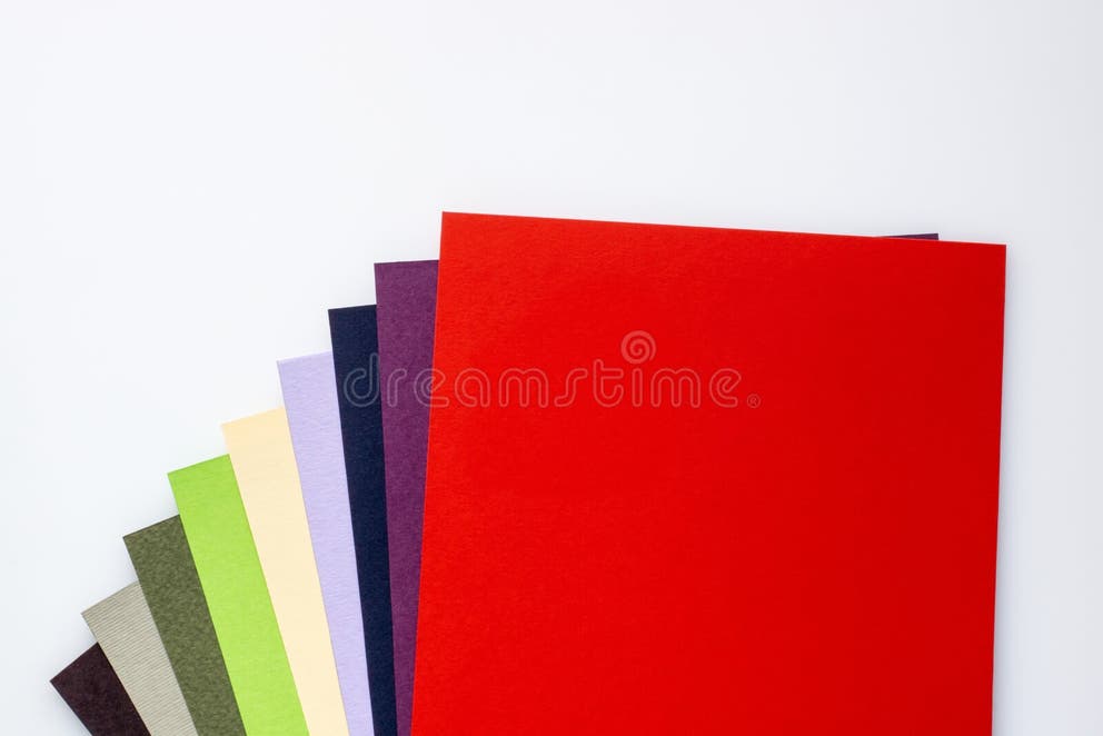 Set of multi-colored cards stock photo. Image of text - 90323752