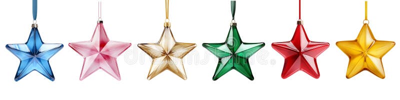 A Set of Multi-colored Christmas Tree Decorations in the Shape of a ...