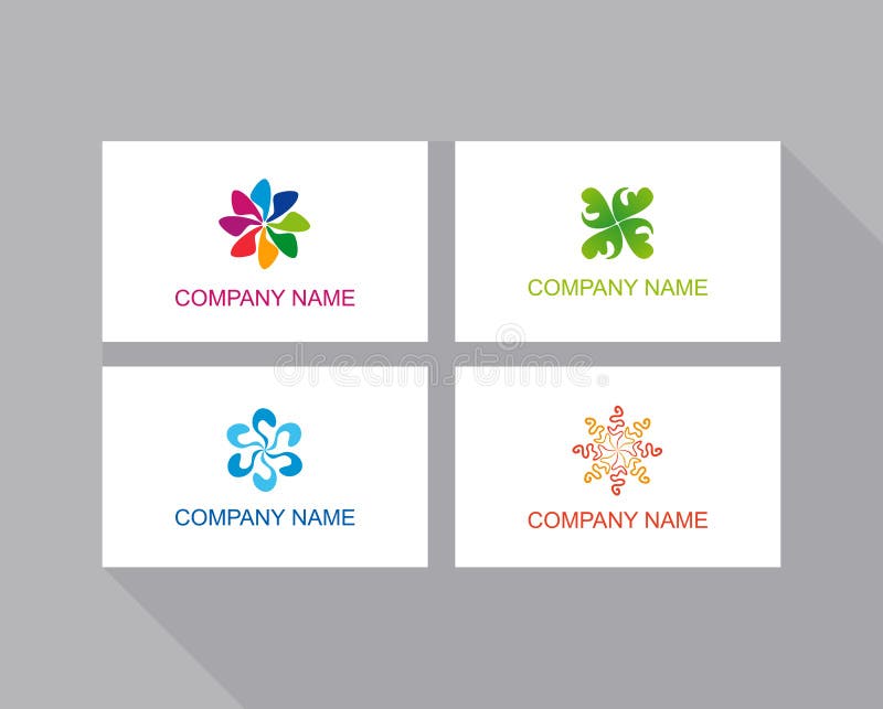 Set of Multi-colored Company Logo with Radial Clearance Stock Vector ...