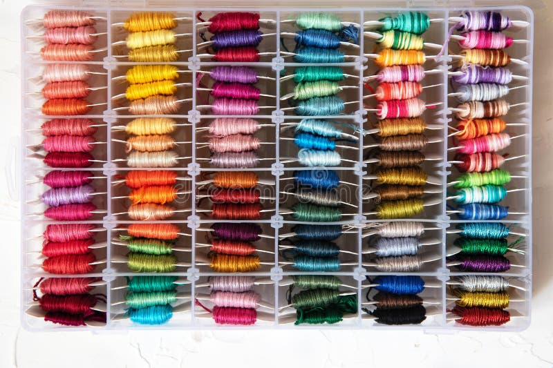 Set of Multi-colored Cotton Threads. Colorful Mouline Threads Stock ...