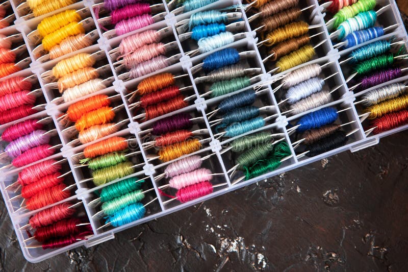 Set of Multi-colored Cotton Threads. Colorful Mouline Threads Stock ...