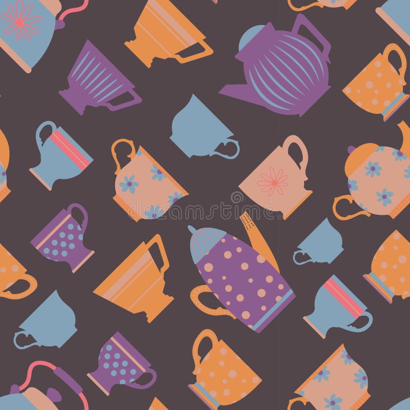 Set of Multi-colored Cup with Different Patterns. Tea, Coffee, Drinks ...