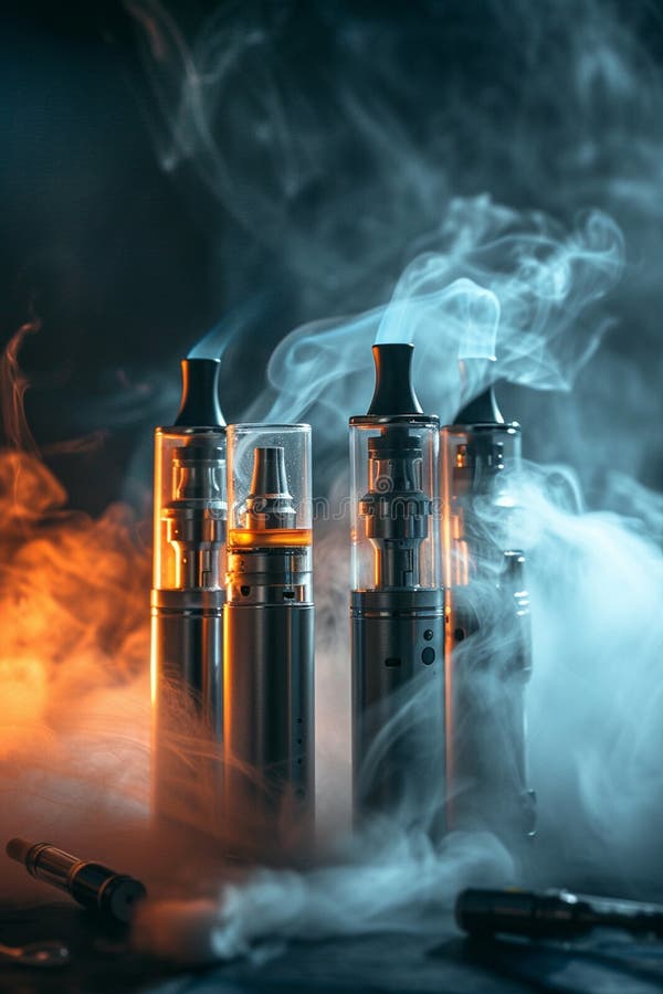 A Set of Multi-colored Disposable Electronic. Concept of Modern Smoking ...