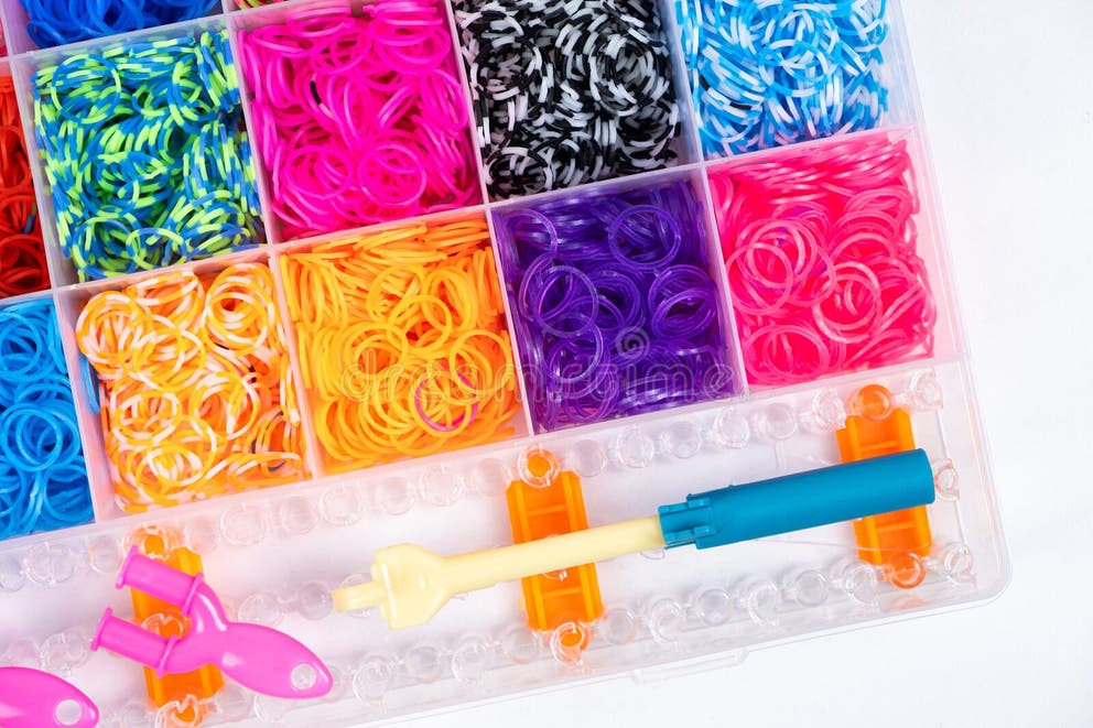 A Set of Multi-colored Elastic Bands for Weaving Bracelets for Children ...