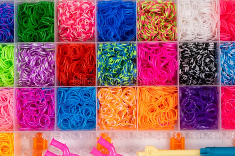 A Set of Multi-colored Elastic Bands for Weaving Bracelets for Children ...