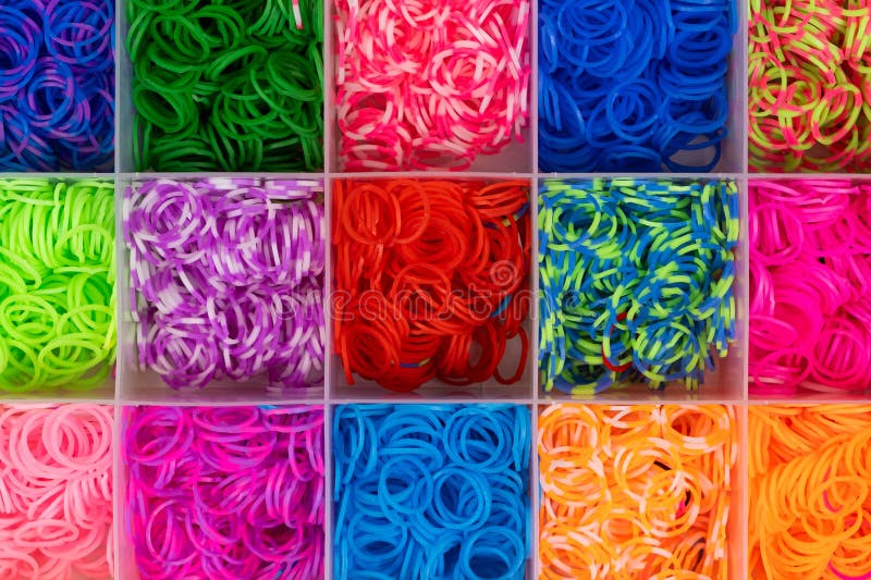 A Set of Multi-colored Elastic Bands for Weaving Bracelets for Children ...