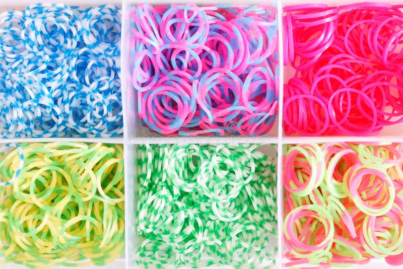 A Set of Multi-colored Elastic Bands for Weaving Children`s Talismans ...