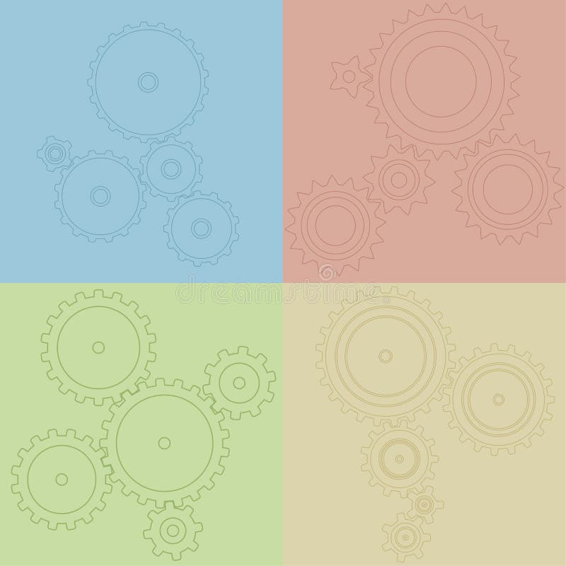 A Set of Multi-colored Gears in Different Sizes. 20 Elements, Stock ...