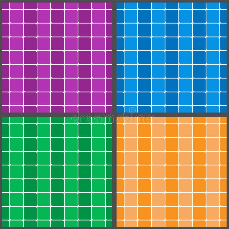 Set of Multi-colored Geometric Patterns of Squares Stock Vector ...
