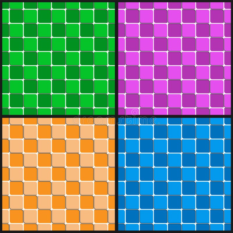 Set of Multi-colored Geometric Patterns of Squares Stock Vector ...