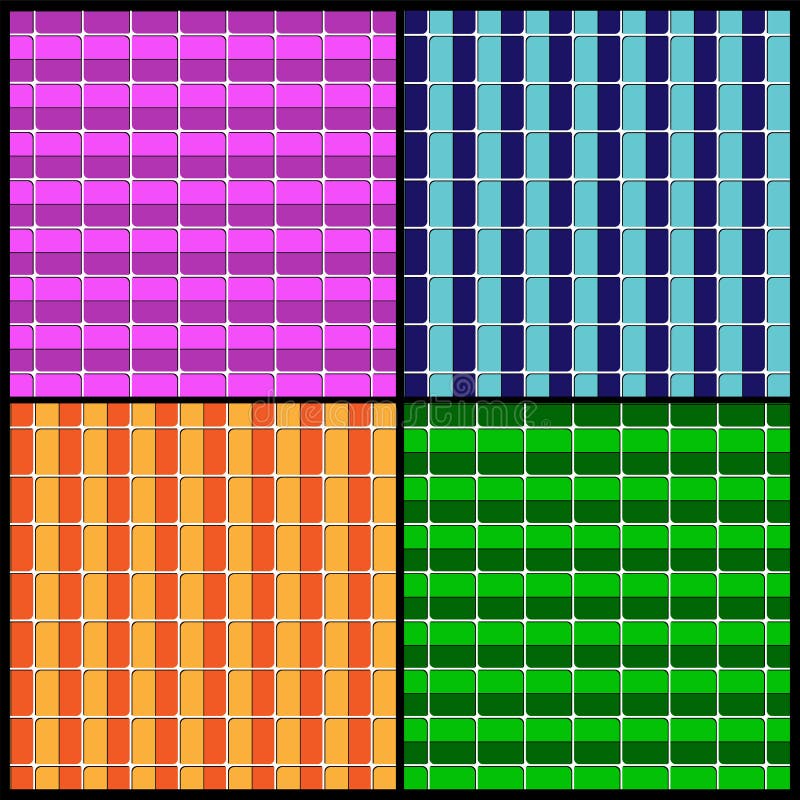 Set of Multi-colored Geometric Patterns of Squares Stock Vector ...