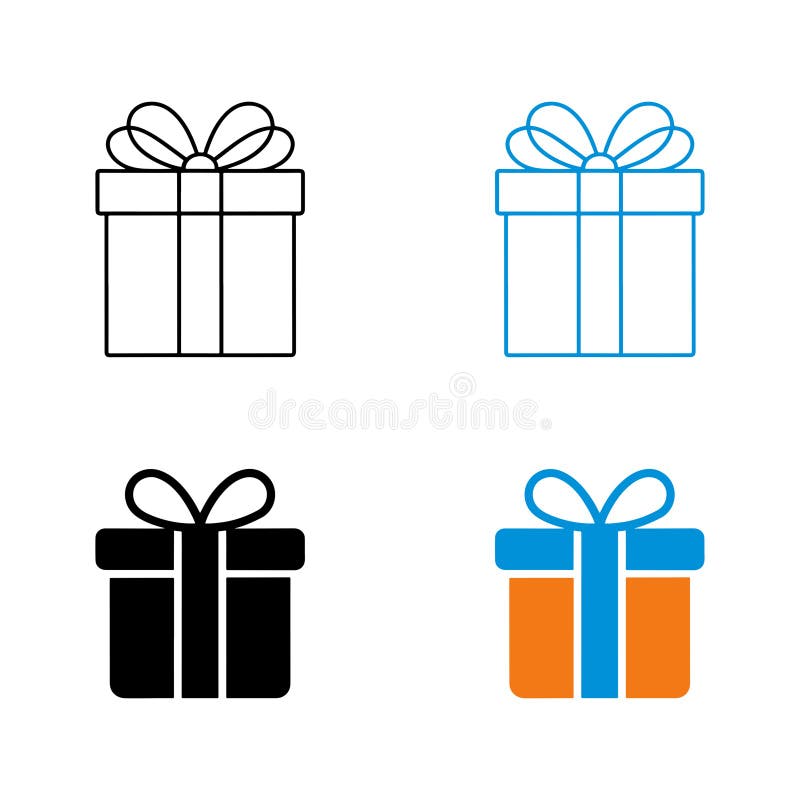 A Simple Gift Box Icon Set Vector. Stock Vector - Illustration of diagram, multicolored: 347546849