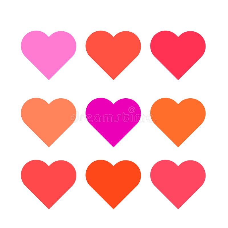 Set multi colored hearts stock vector. Illustration of valentine - 89159106