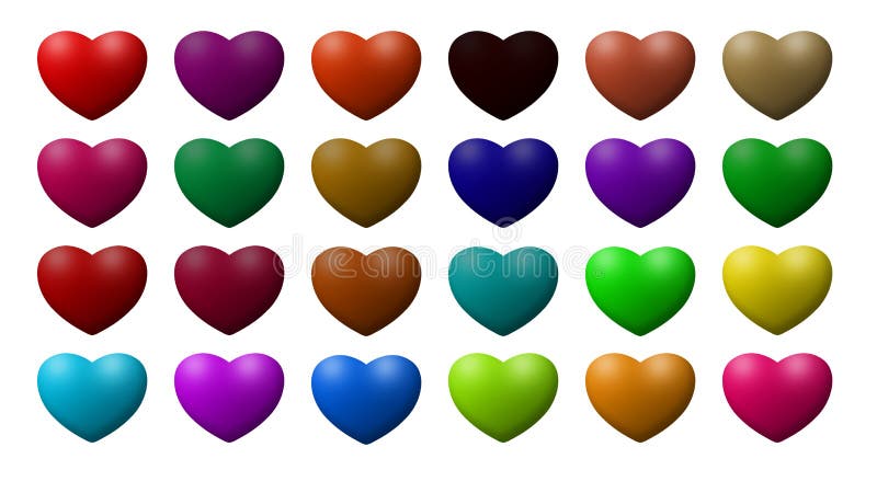 Set of Multi-colored Hearts for the Designer. Stock Vector ...