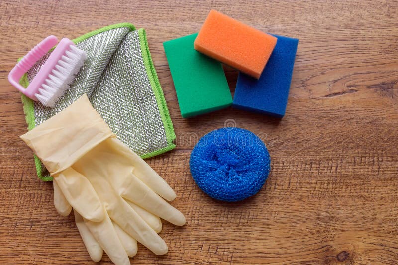 A Set Colorful Items Necessary for Washing and Cleaning in the Kitchen ...