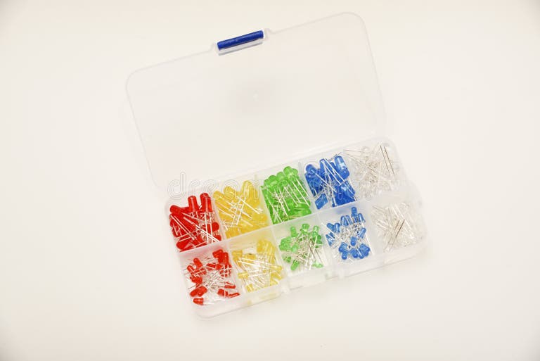 A Set of Multi-colored LEDs. LEDs in a Plastic Container Stock Photo ...