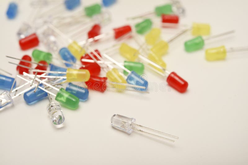Set Multi Colored Leds White Background Diodes Stock Photos - Free ...