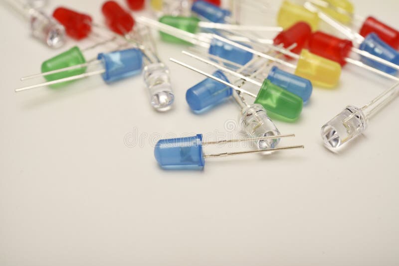 Set Multi Colored Leds White Background Diodes Stock Photos - Free ...