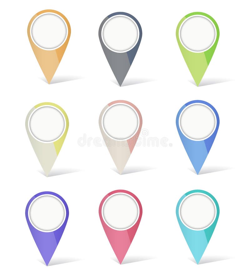 Set of Multi-colored the Map Markers Stock Vector - Illustration of ...