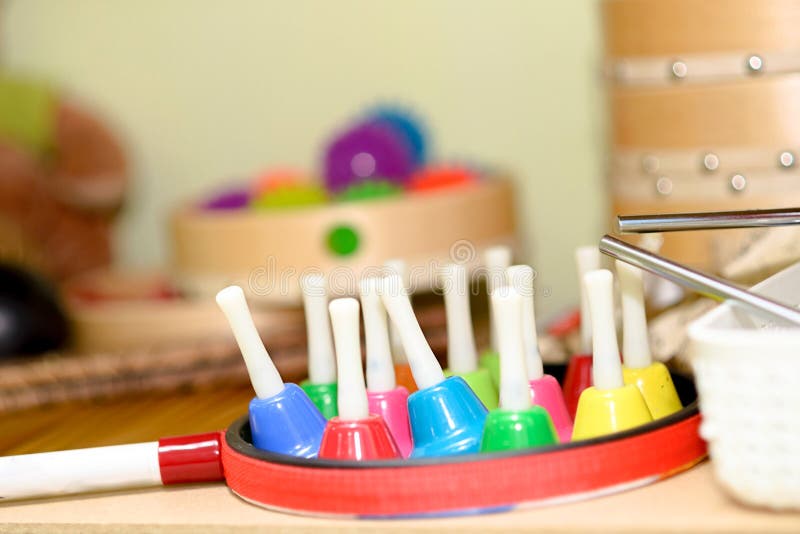 Set of Multi-colored Musical Bells for Children Stock Photo - Image of ...