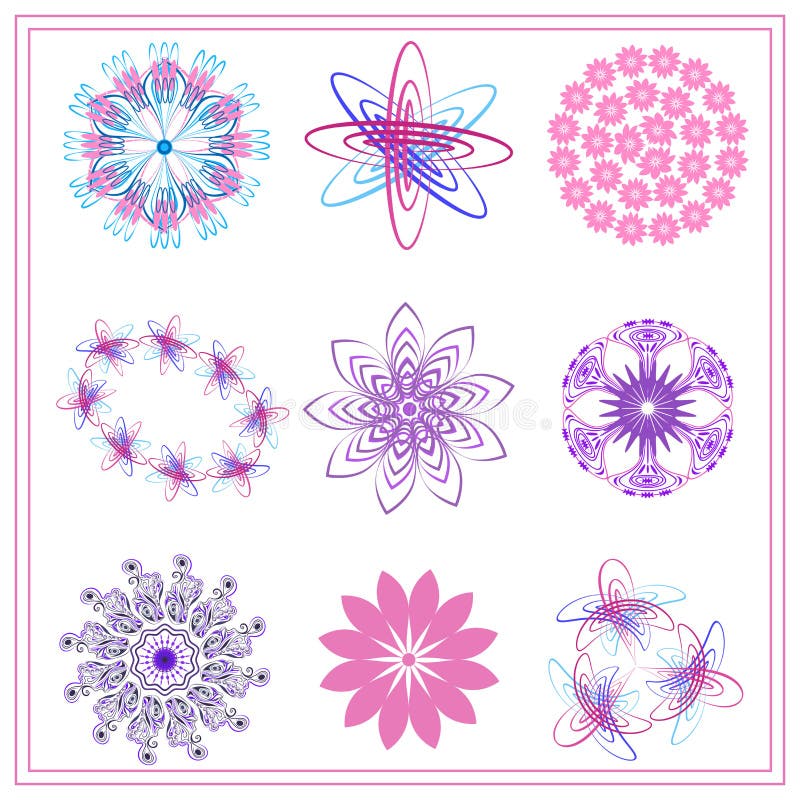 Set of Multi Colored Ornaments Circle, Oval Stock Vector - Illustration ...