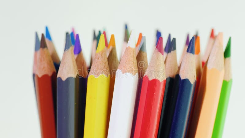 A Set of Multi-colored Pencils on a Black Background Stock Video ...