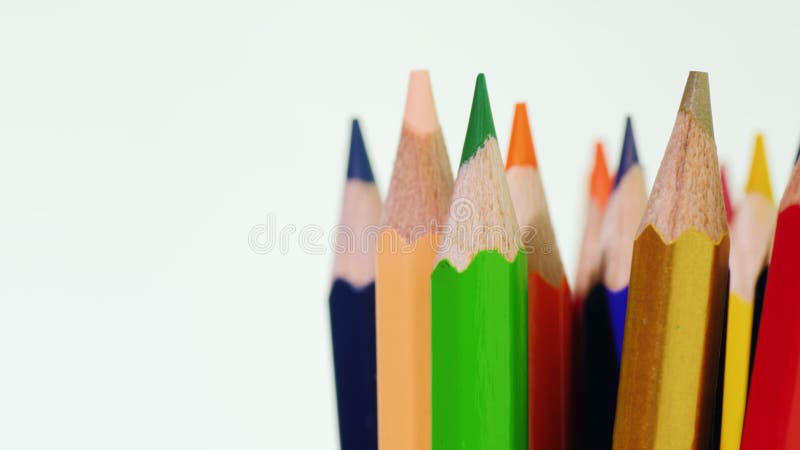 A Set of Multi-colored Pencils on a Black Background Stock Video ...