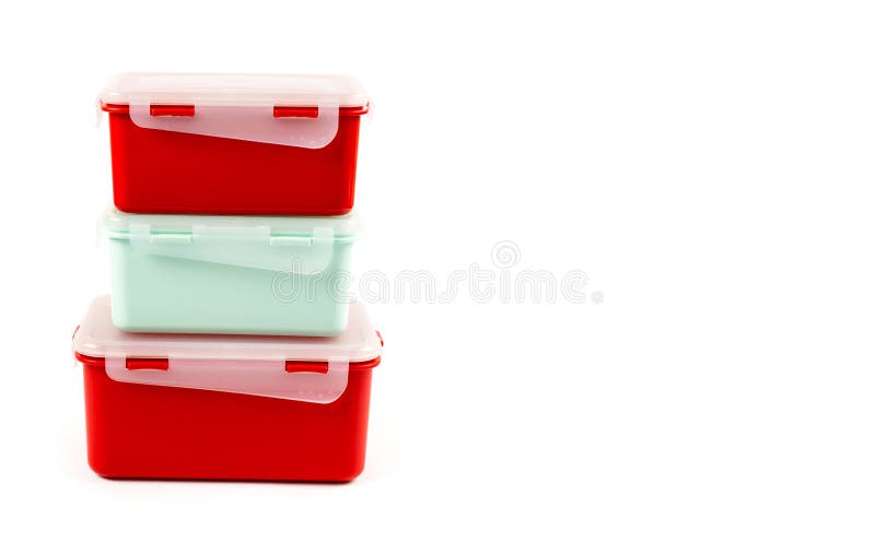 A Set of Multi-colored Plastic Containers for Easy Storage of Food ...