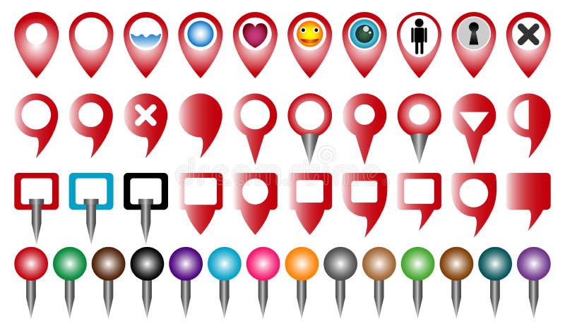 Set Blank Map Pins Stock Illustrations – 390 Set Blank Map Pins Stock ...