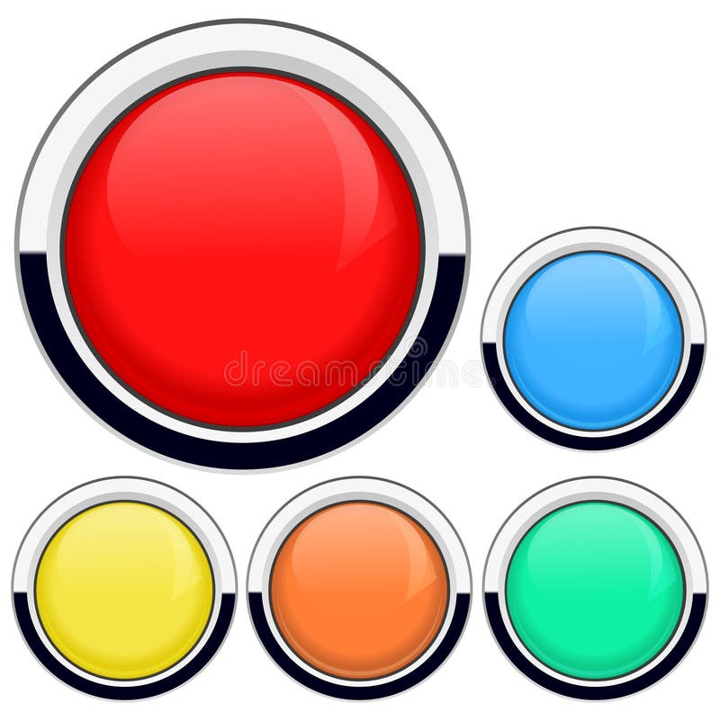 Set of Multi-colored Round Buttons Stock Vector - Illustration of blue ...