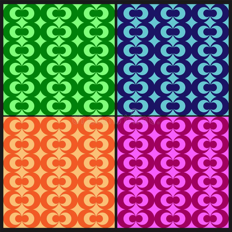 Set of Multi-colored Seamless Patterns of Circles and Circles Stock ...