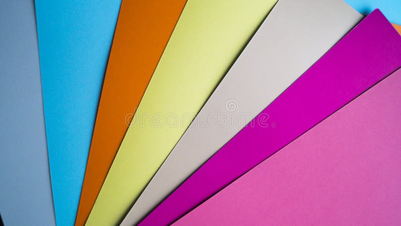 Set of Multi-colored Sheets of Cardboard Stock Image - Image of line ...