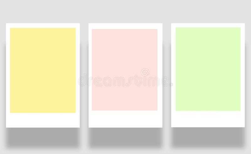 A Set of Multi-colored Sheets of Paper for Notes, Three Stickers Stock ...