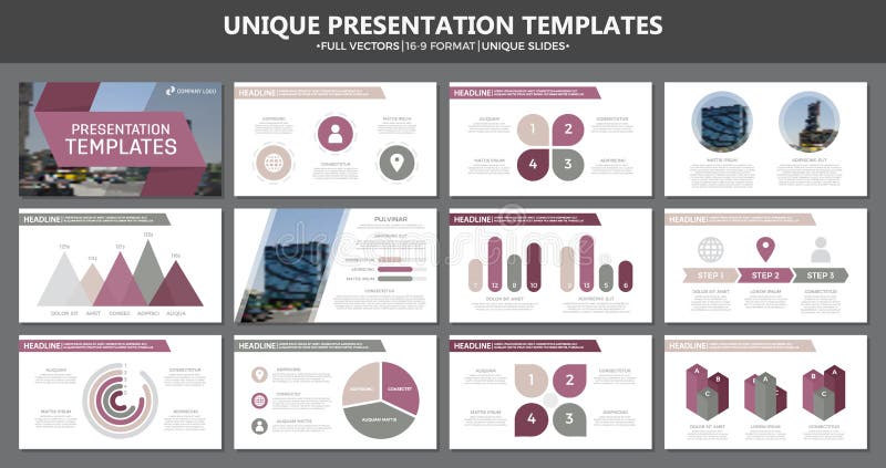 Set of Multi Colour Elements for Multipurpose Presentation Template ...