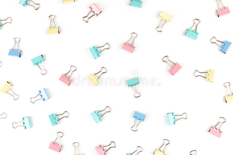 Set of Multi-coloured Writing Paper Clips Background Stock Photo ...