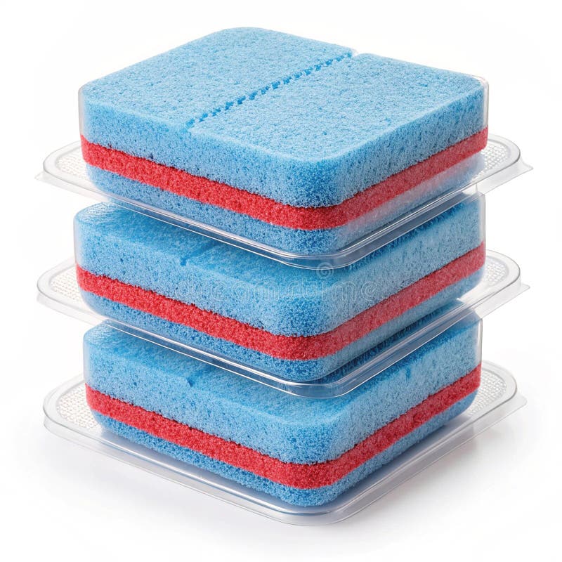 Multi Layered Dishwashing Sponge Pack Stock Illustration - Illustration ...