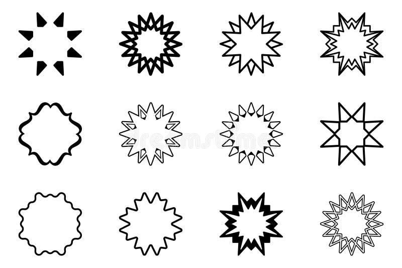 Multi Pointed Star Shape in Green and Blue Color Isolated on White ...