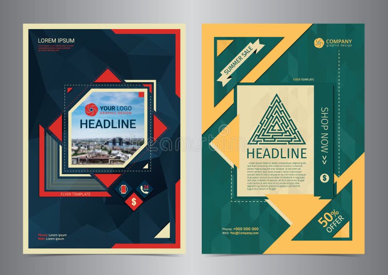 Set of Multi-Purpose Business Brochure Design Layout Template. Stock ...