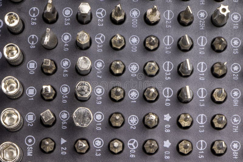 A Set of Multi-size Bits for Screwdriver. a Set of Bits for Repair ...